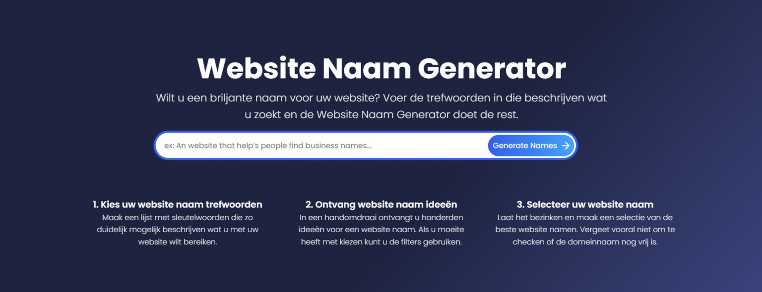 De Website Naam Generator: een handige tool om op te vallen