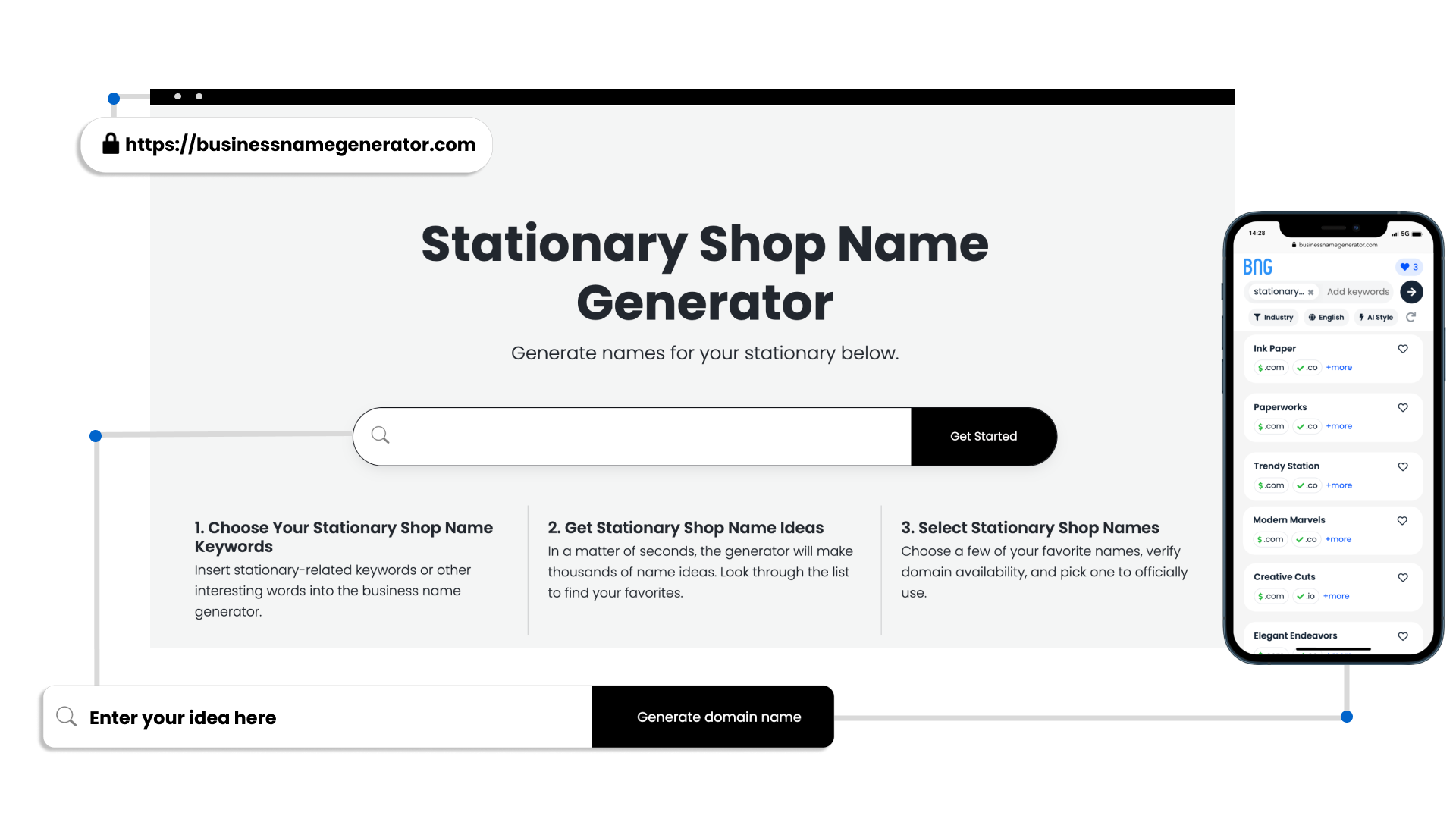 Free Stationary Shop Name Generator + Logo & Trademark
